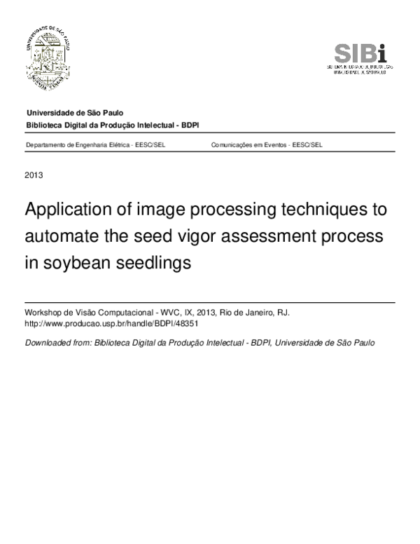 (PDF) Application of image processing techniques to automate the seed ...