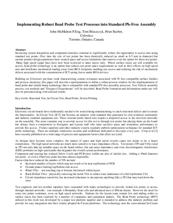 (PDF) Implementing Robust Bead Probe Test Processes into Standard Pb ...