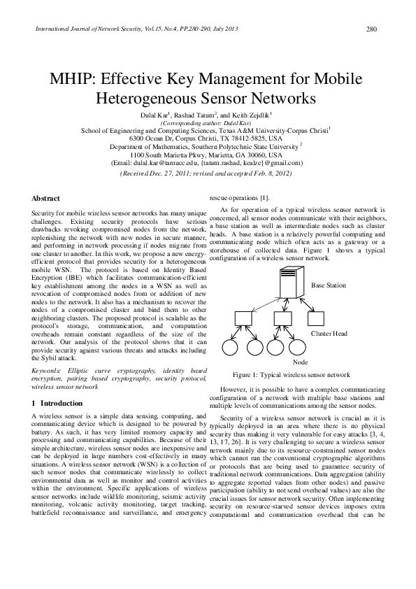 (PDF) Efficient Key Management in Mobile WSNs