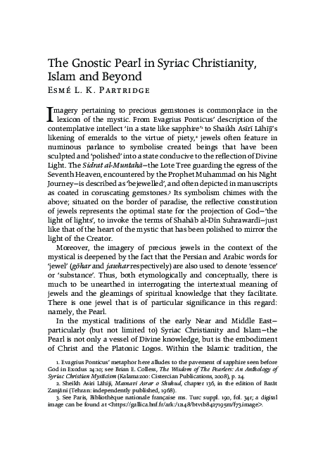 (PDF) The Gnostic Pearl in Syriac Christianity, Islam and Beyond