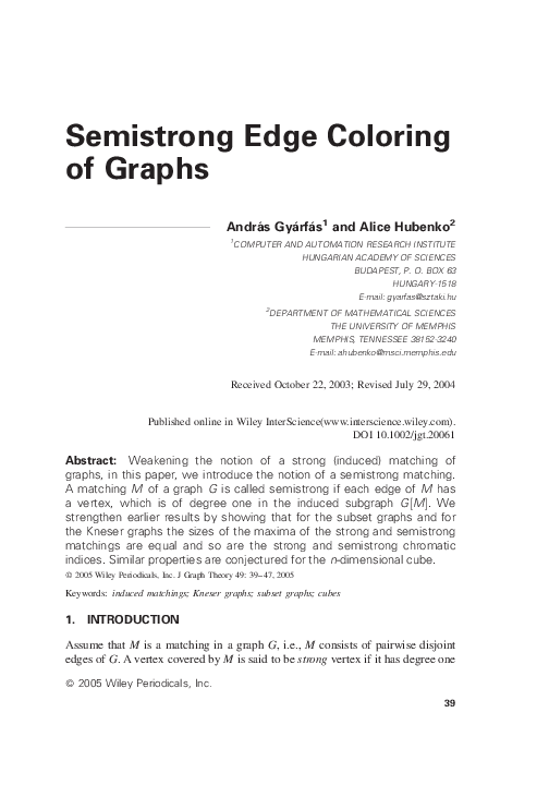 Semistrong edge coloring of graphs