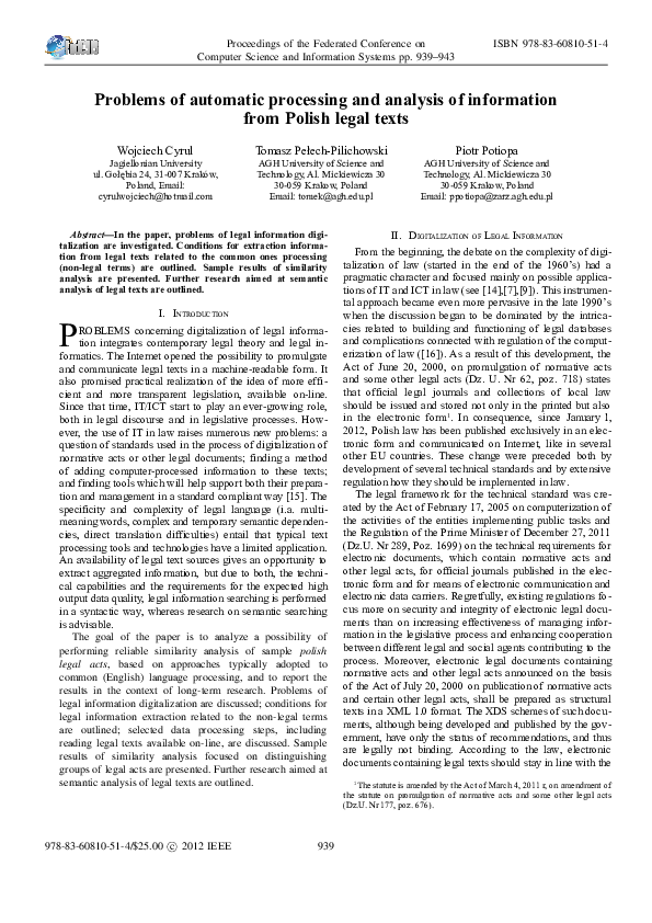 (PDF) Problems of automatic processing and analysis of information from ...