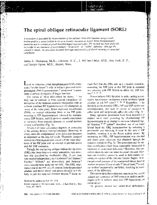 (PDF) The spiral oblique retinacular ligament (SORL)