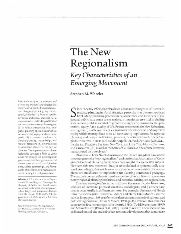 (PDF) The new regionalism: Key characteristics of an emerging movement