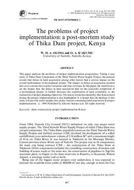 (PDF) The problems of project implementation