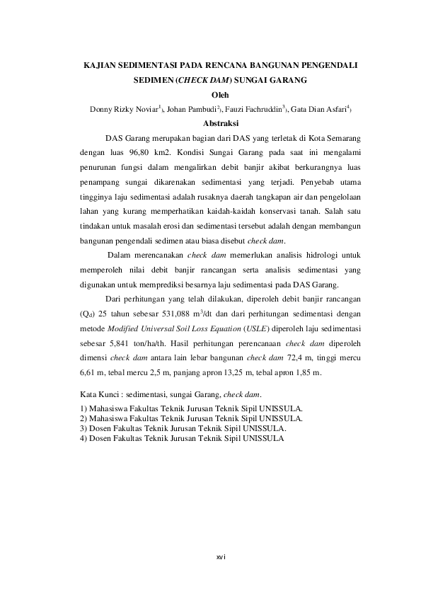 (PDF) Kajian Sedimentasi Pada Rencana Bangunan Pengendali Sedimen ...