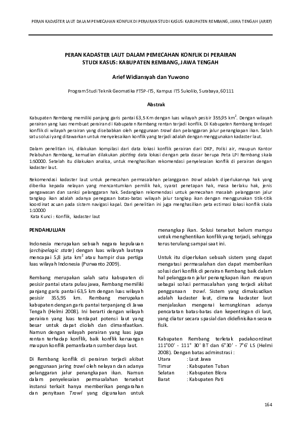 (PDF) Peran Kadaster Laut Dalam Pemecahan Konflik DI Perairan (Studi ...