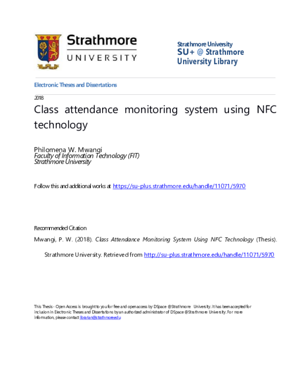 (PDF) Class attendance monitoring system using NFC technology