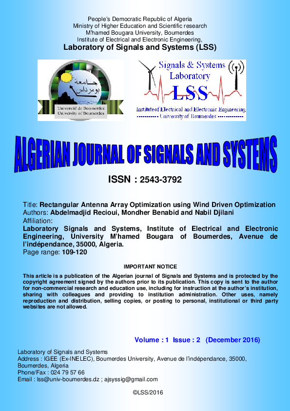 Pdf Rectangular Antenna Array Optimization Using Wind Driven Optimization