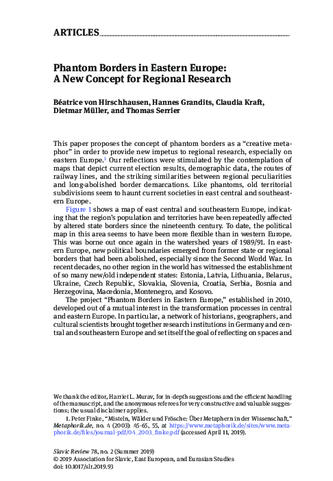 (PDF) Phantom Borders in Eastern Europe: A New Concept for Regional ...