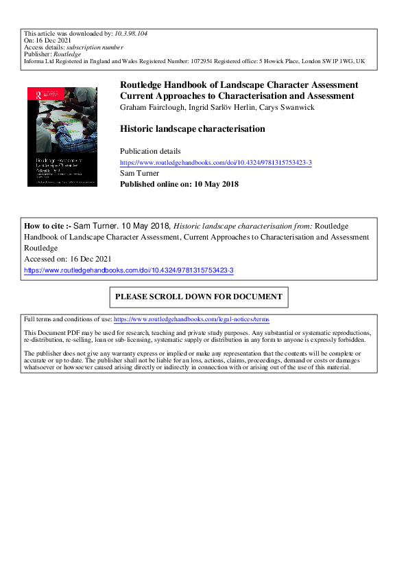 (PDF) Routledge Handbook of Landscape Character Assessment Current ...