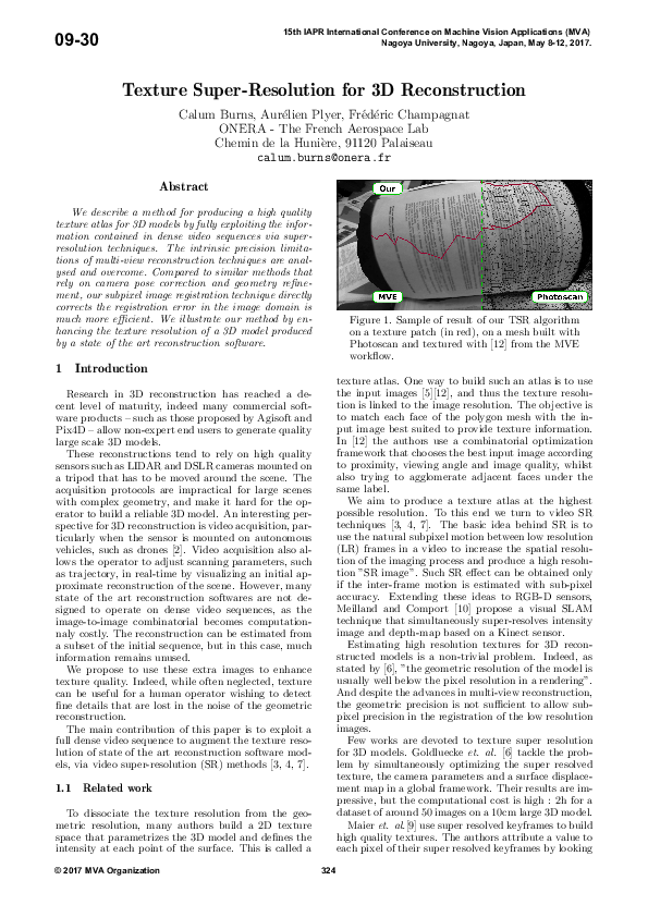 (PDF) Texture super-resolution for 3D reconstruction