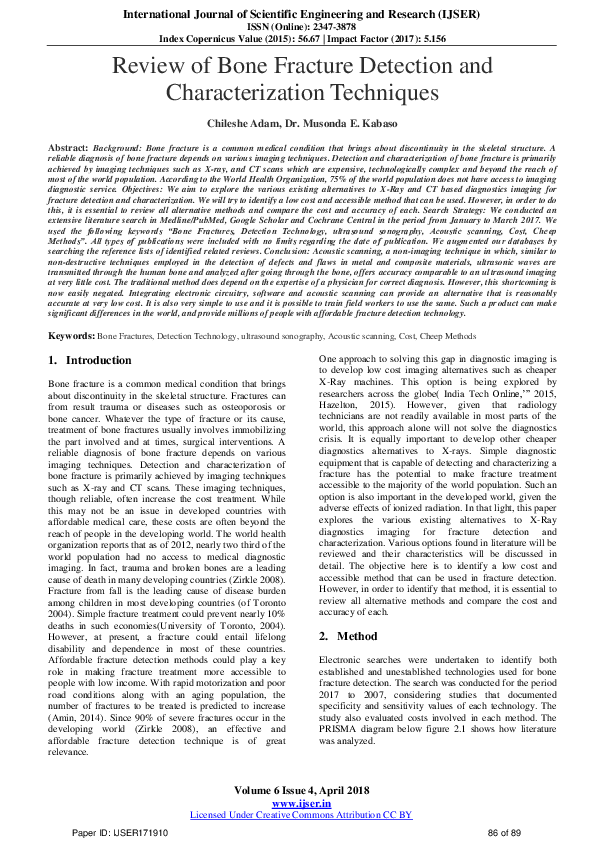 (PDF) Review of Bone Fracture Detection and Characterization Techniques