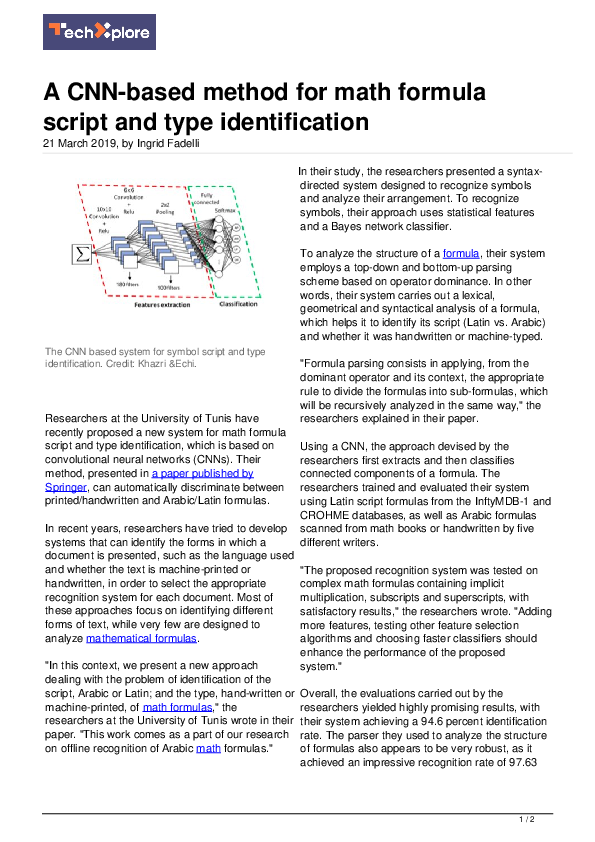 (PDF) A CNN-based method for math formula script and type identification