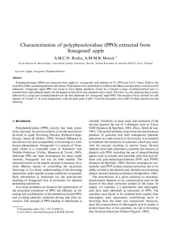 (PDF) Characterization of polyphenoloxidase (PPO) extracted from ...