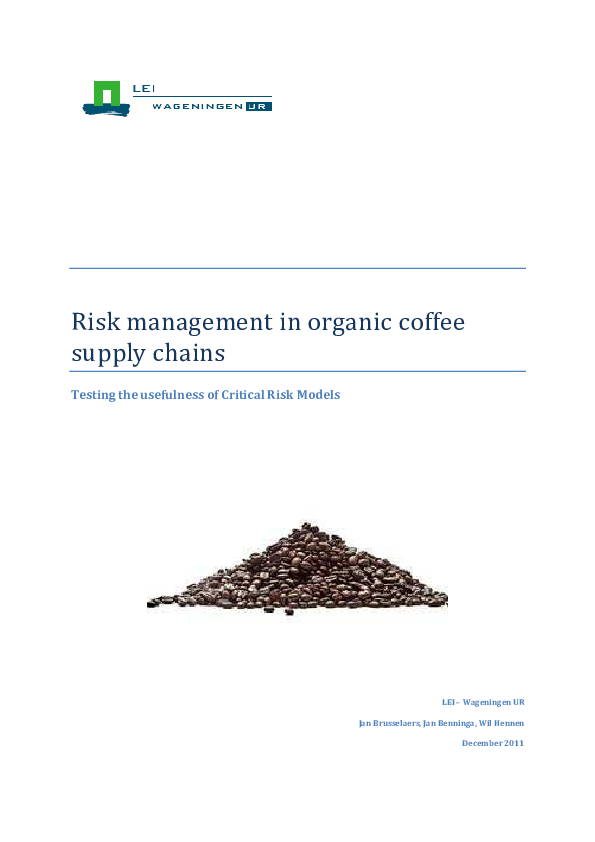 (PDF) Risk management in Organic coffee supply chains