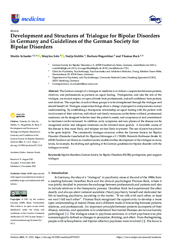 (PDF) Development and Structures of Trialogue for Bipolar Disorders in ...