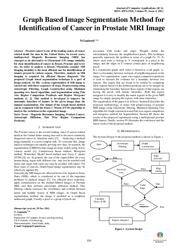 (PDF) Graph Based Image Segmentation Method for Identification of Cancer in Prostate MRI Image