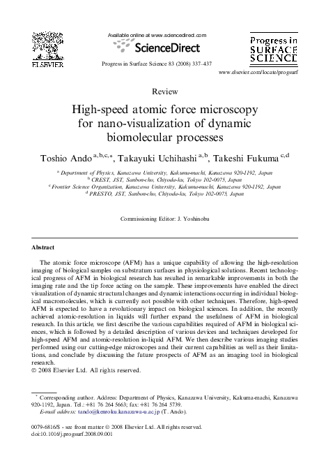 (PDF) High-speed atomic force microscopy for nano-visualization of ...