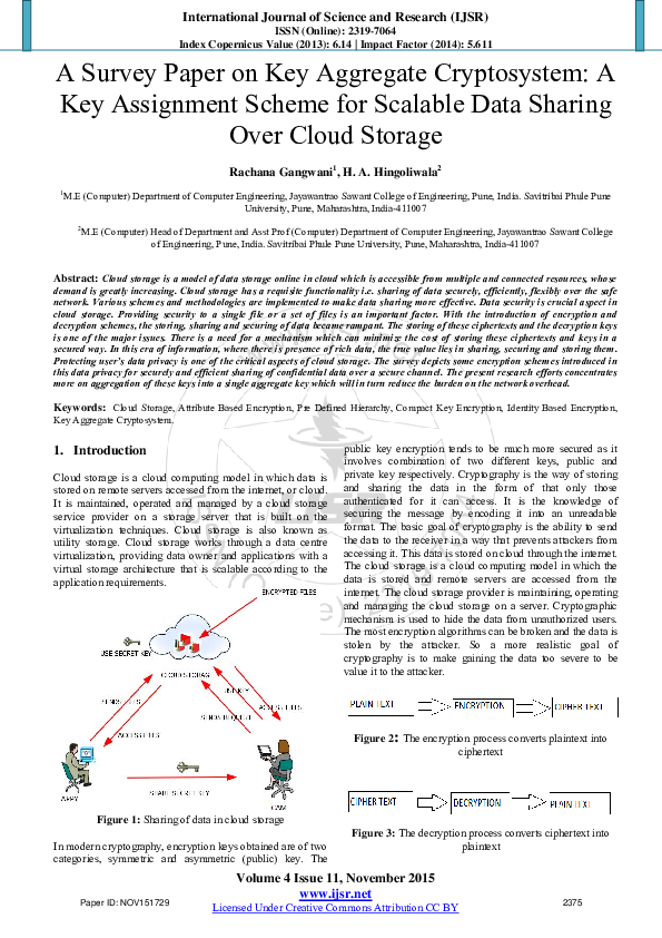 Pdf A Review On Key Aggregate Cryptosystem For Scalable Data Sharing In Cloud Storage Esat