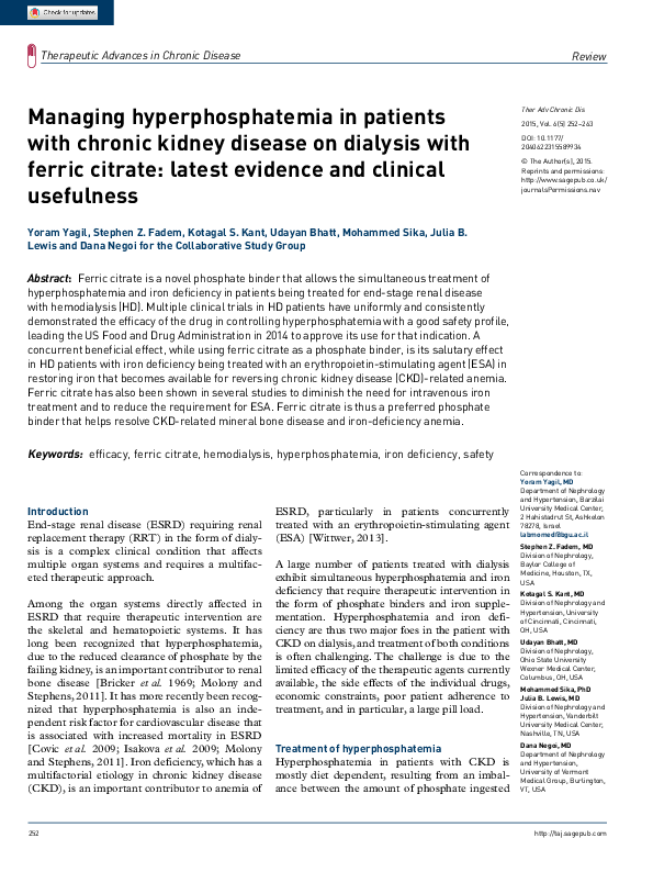 (PDF) Managing hyperphosphatemia in patients with chronic kidney ...