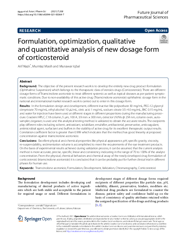 (PDF) Formulation, optimization, qualitative and quantitative analysis ...