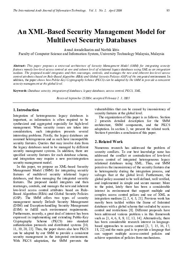 (PDF) An XML-Based Security Management Model for Multilevel Security ...