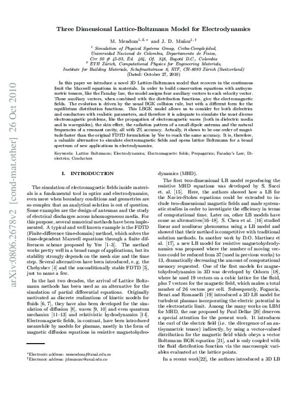 (PDF) Three-dimensional Lattice Boltzmann model for high-speed ...