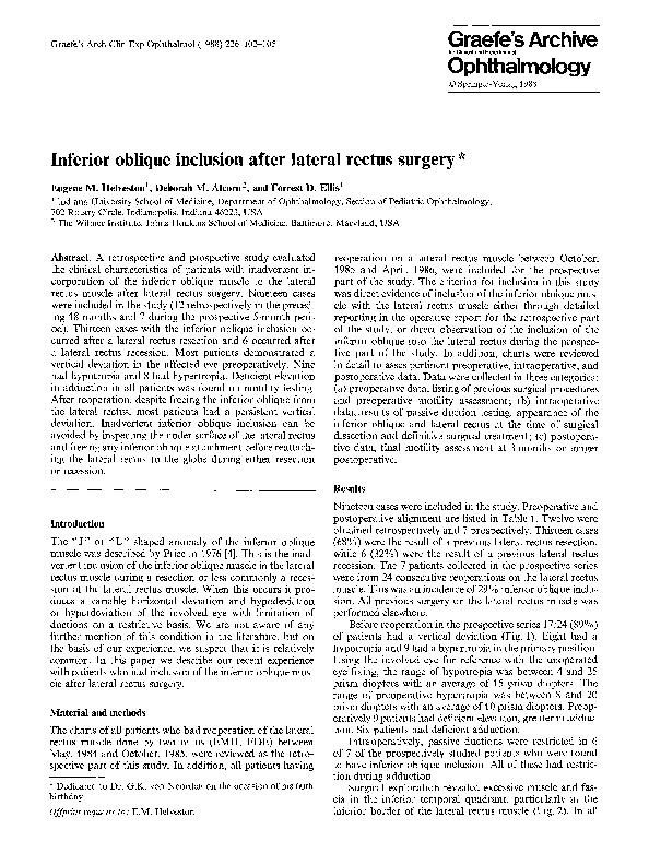 (PDF) Inferior oblique inclusion after lateral rectus surgery
