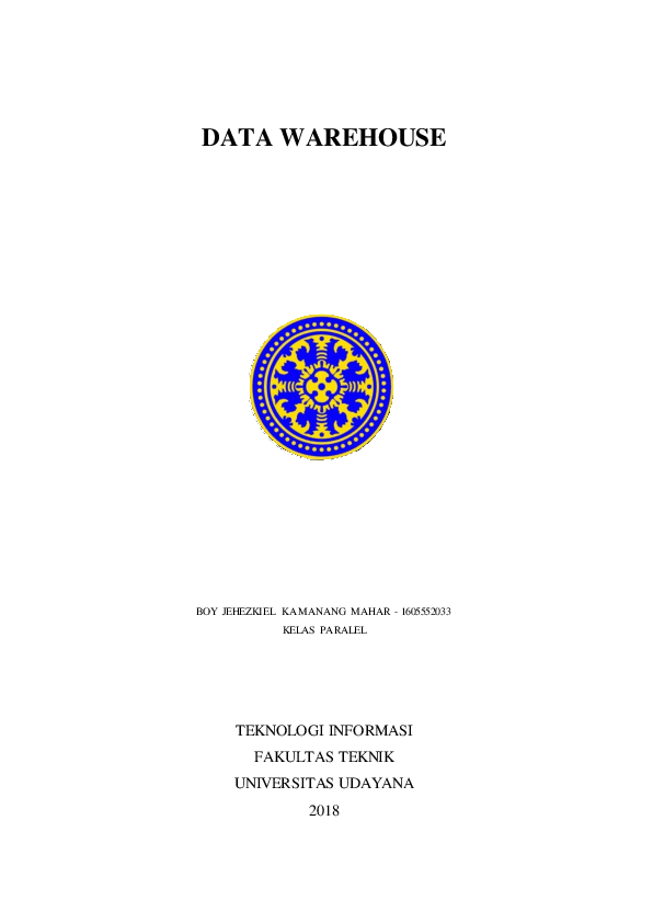 (PDF) Tugas Data Warehouse
