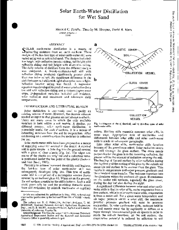 (PDF) Solar Earth-Water Distillation for Wet Sand