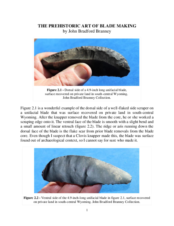 (PDF) THE PREHISTORIC ART OF BLADE MAKING