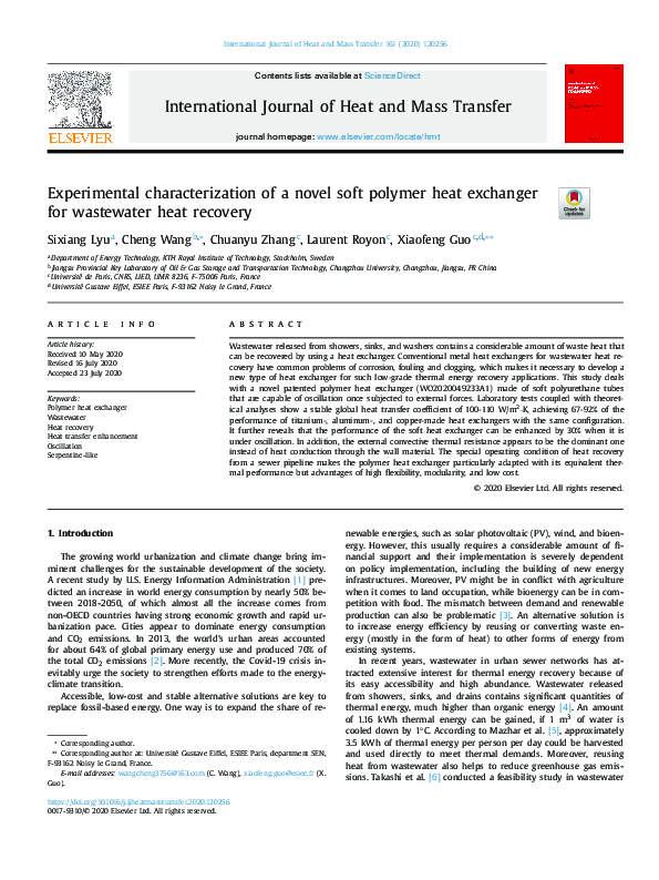 (PDF) Experimental characterization of a novel soft polymer heat ...