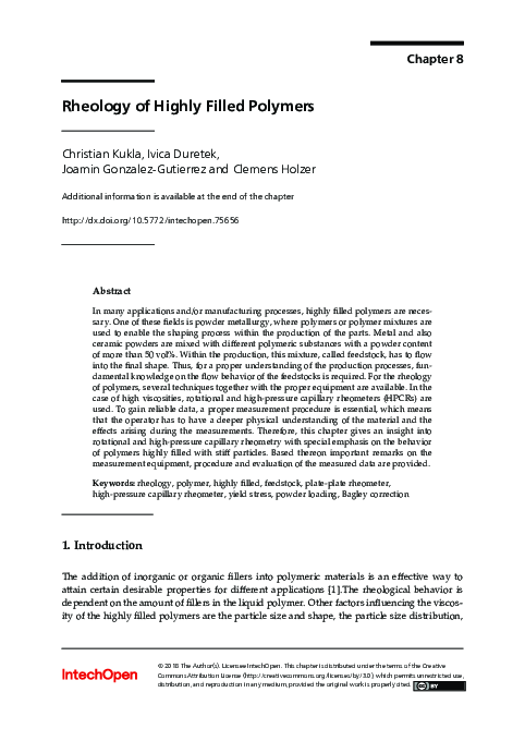 (PDF) Rheology of Highly Filled Polymers