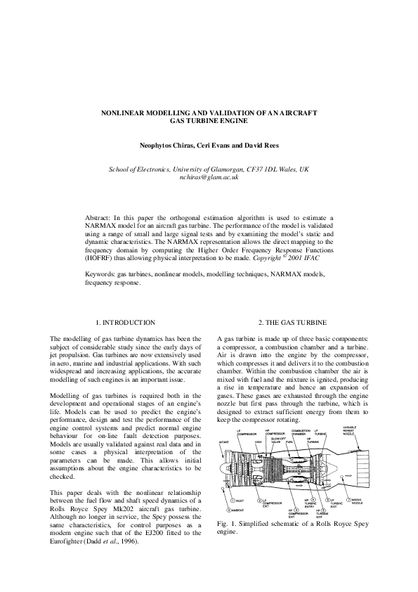 (PDF) Nonlinear modelling and validation of an aircraft gas turbine engine