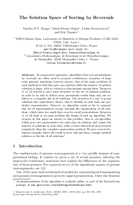 (PDF) The solution space of sorting by reversals | Marilia Braga - Academia.edu