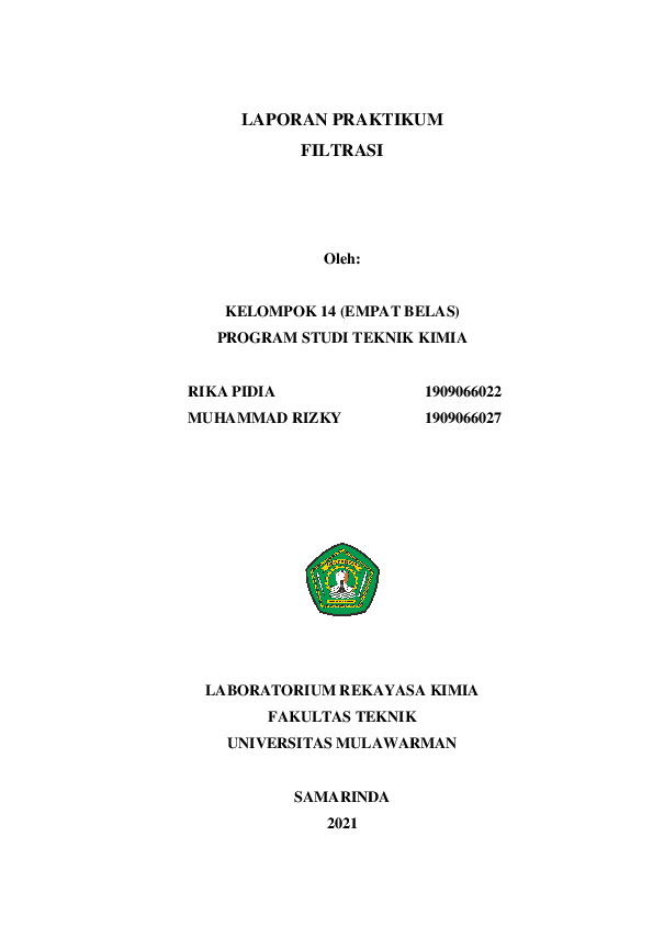 (PDF) LAPORAN OTK 1 FILTRASI