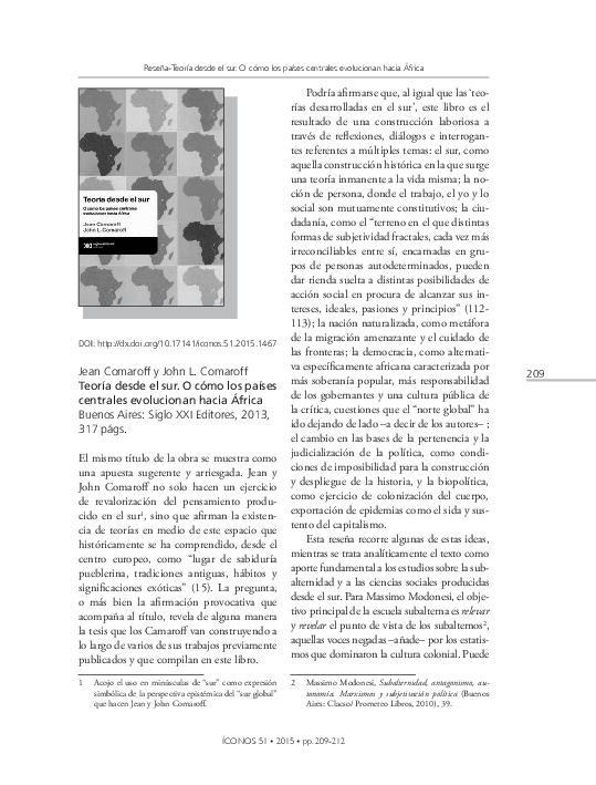 (PDF) Reseña. Teoría desde el Sur. O cómo los países centrales ...