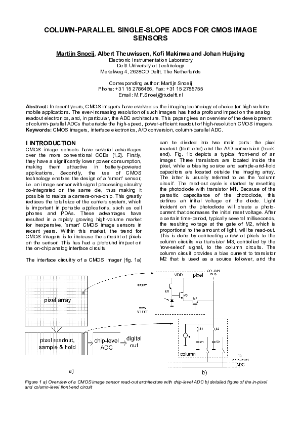 (PDF) Column-Parallel Single-Slope Adcs for Cmos Image Sensors