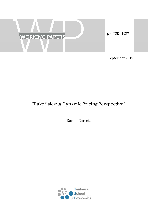 (PDF) Fake Sales: A Dynamic Pricing Perspective