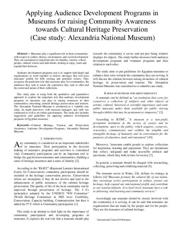 (PDF) Applying Audience Development Programs in Museums for Raising ...
