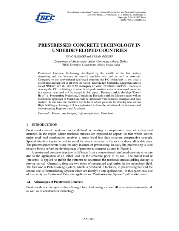 (PDF) Prestressed Concrete Technology in Underdeveloped Countries