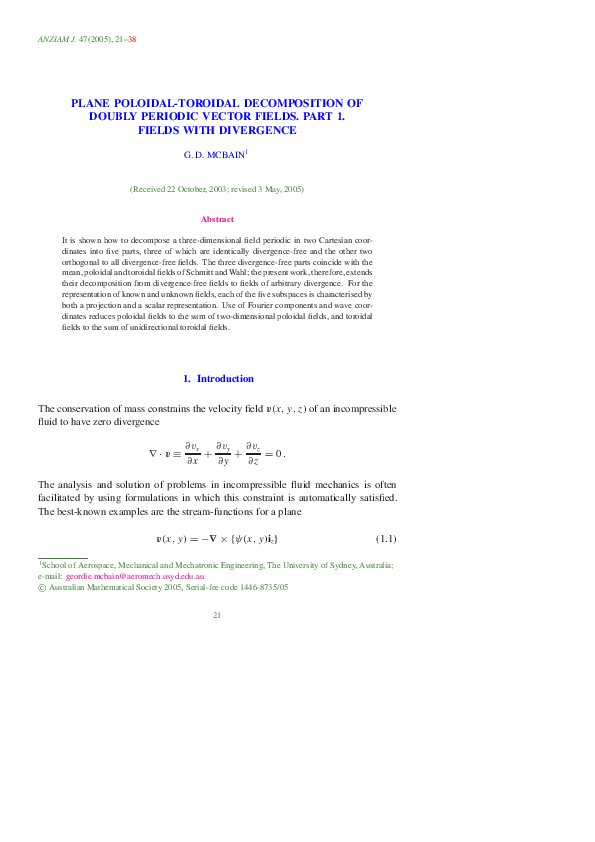 (PDF) Plane poloidal-toroidal decomposition of doubly periodic vector ...