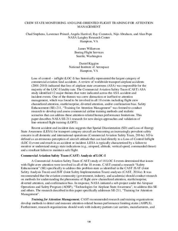 (PDF) Crew State Monitoring and Line-Oriented Flight Training for ...
