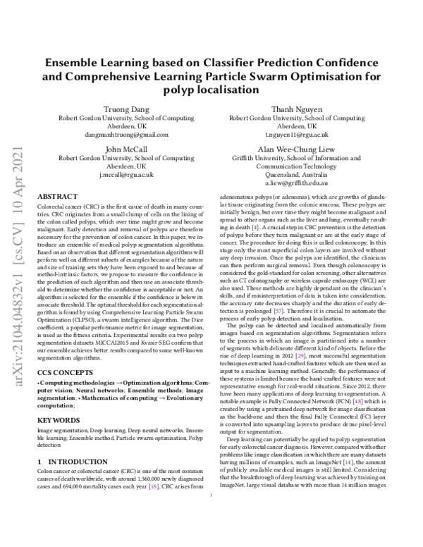 (PDF) Ensemble Learning for Polyp Segmentation