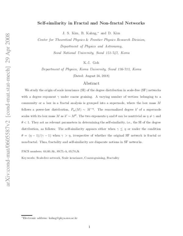 (PDF) Self-Similarity in Fractal and Non-Fractal Networks