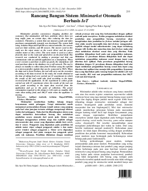 (PDF) Rancang Bangun Sistem Minimarket Otomatis Berbasis IoT