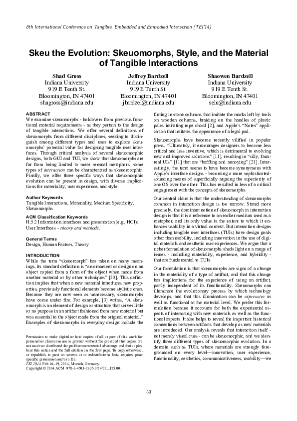 (PDF) Skeu the evolution: skeuomorphs, style, and the material of ...
