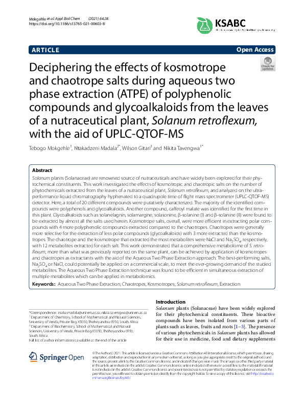 (PDF) Deciphering the effects of kosmotrope and chaotrope salts during ...