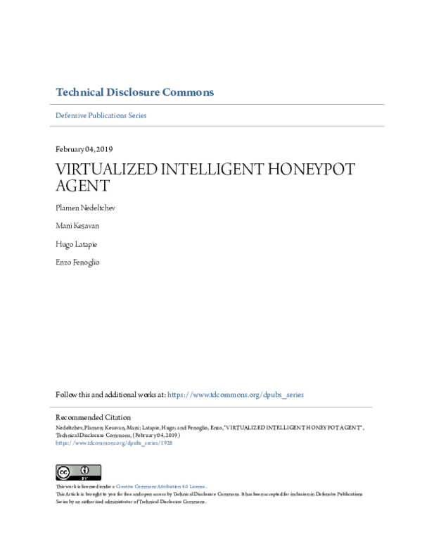 (PDF) Virtualized Intelligent Honeypot Agent